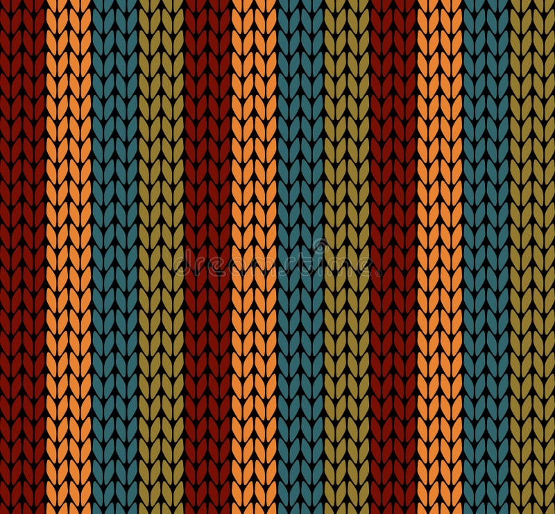 Seamless Vector Knitting Pattern Stock Vector - Illustration of fiber ...