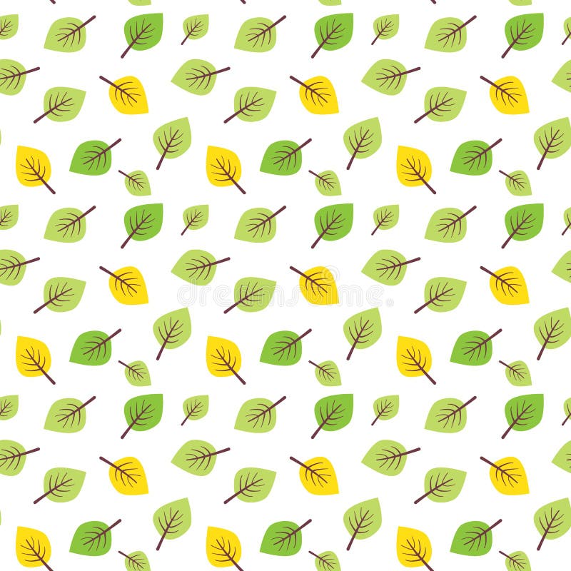 Seamless Vector Leaf Repeating Pattern Stock Vector - Illustration of ...