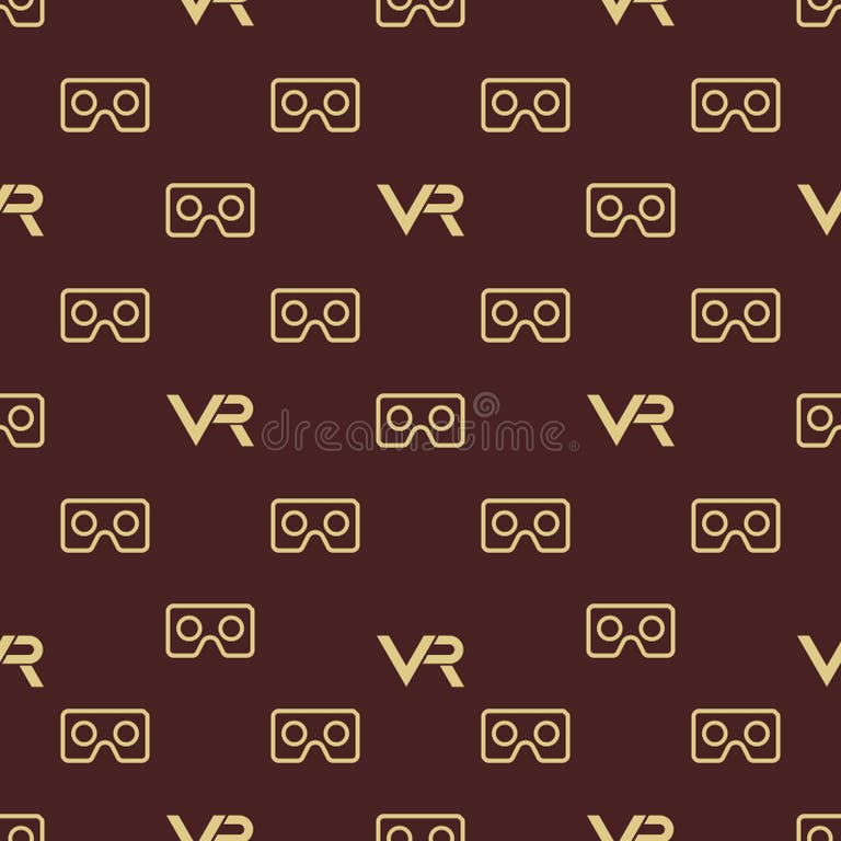 Seamless Vector Modern Pattern with VR Logos Stock Vector ...