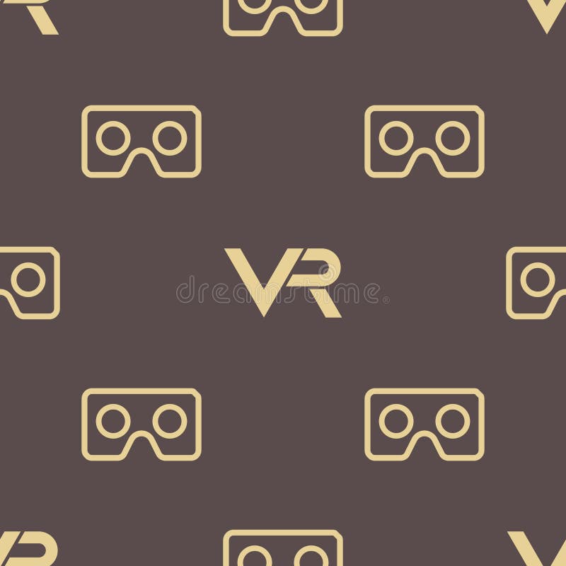 Seamless Vector Modern Pattern with VR Logos Stock Vector ...