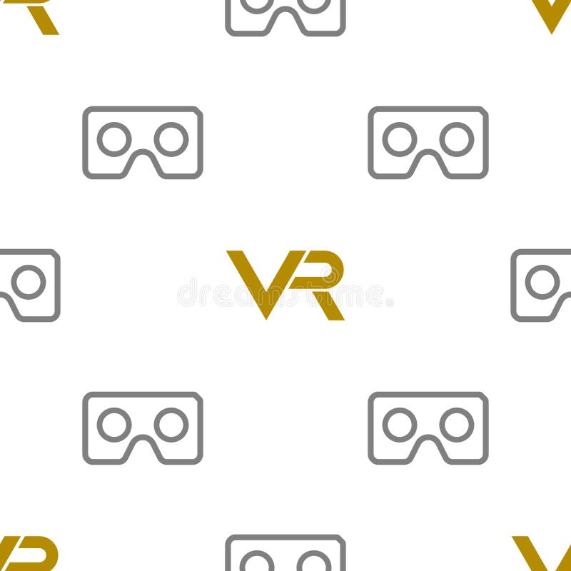 Seamless Vector Modern Pattern with VR Logos Stock Vector ...