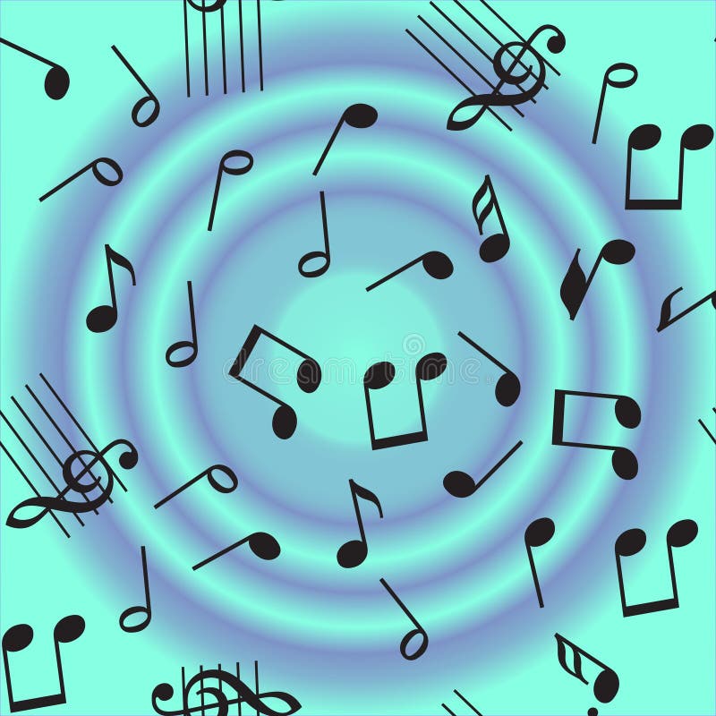 Seamless Vector Music Notes Pattern Stock Vector - Illustration of ...