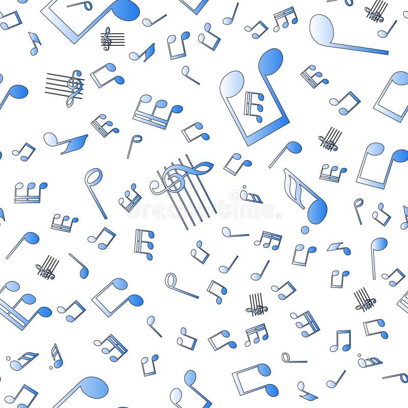 Seamless Vector Music Notes Pattern Stock Vector - Illustration of ...