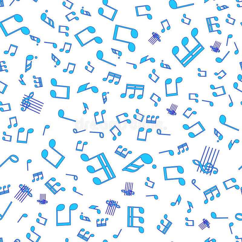 Seamless Vector Music Notes Pattern Stock Vector - Illustration of cute ...