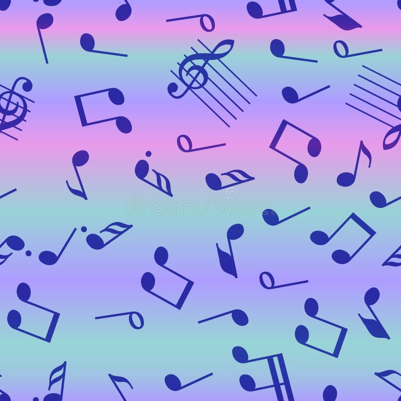 Seamless Vector Music Notes Pattern Stock Vector - Illustration of ...