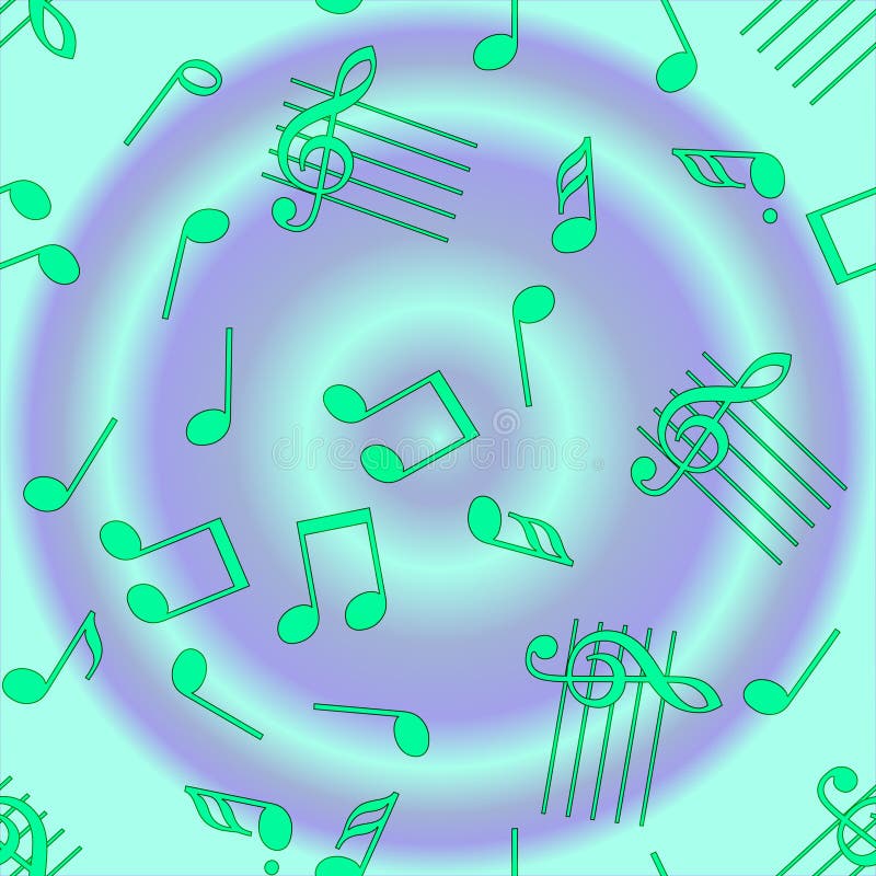 Seamless Vector Music Notes Pattern Stock Vector - Illustration of ...