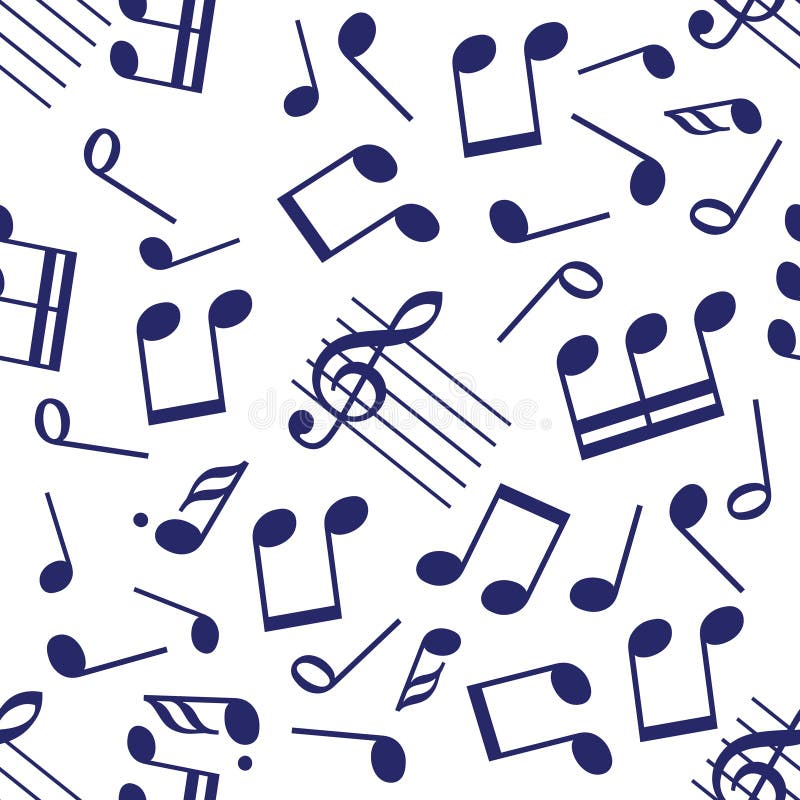 Seamless Vector Music Notes Pattern Stock Vector - Illustration of ...