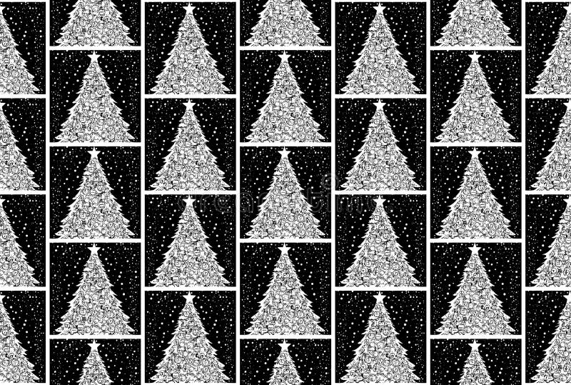 Seamless Vector Oprnament - Christmas Trees Pattern Stencil Stock ...