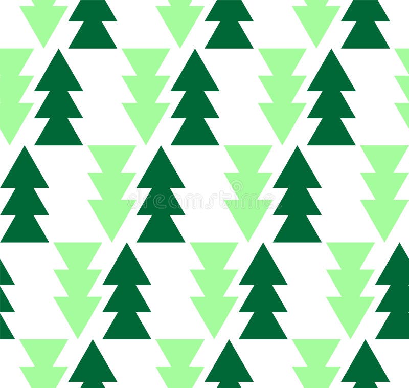 Seamless Vector Oprnament - Green Christmas Trees Pattern Stock Vector ...