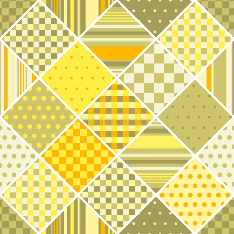Seamless Vector Patchwork Pattern From Different Geometric Patches
