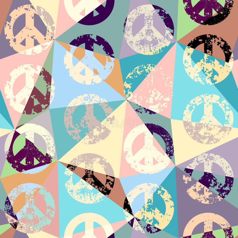 Peace signs pattern. stock vector. Illustration of decoration - 126313440