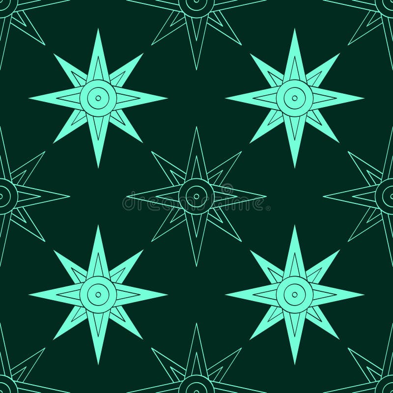 Seamless Vector Pattern with Ancient Sumerian Symbol Star of Ishtar ...