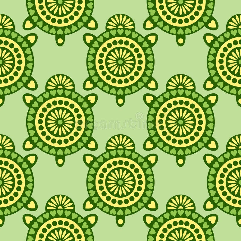 Seamless Vector Pattern with Animals. Symmetrical Background with ...