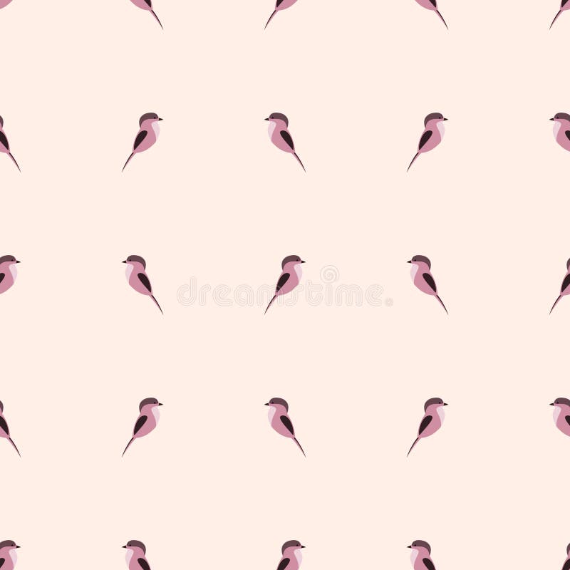 Seamless Vector Pattern with Animals. Symmetrical Background with Pink ...