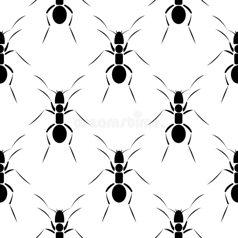 Seamless Vector Pattern with Ants Stock Vector - Illustration of ...