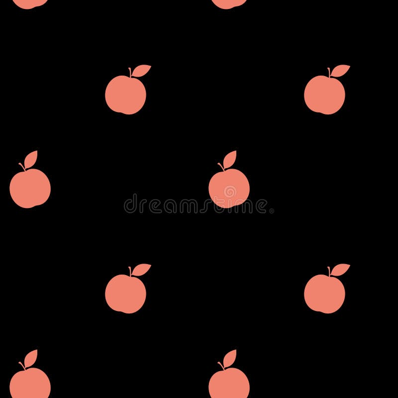 Seamless Vector Pattern with Apple on a White Background Stock Vector ...