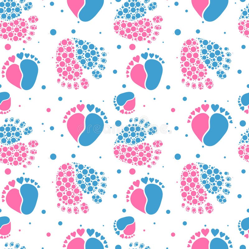 Seamless Vector Pattern with Baby Feet Stock Vector - Illustration of ...