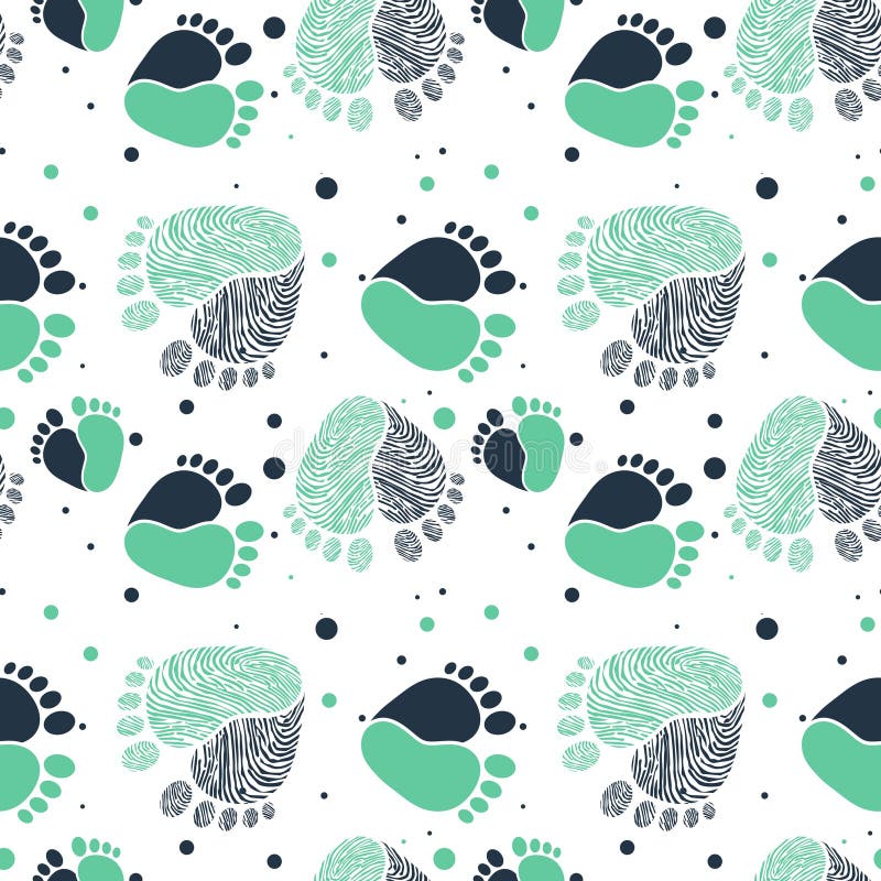 Seamless Vector Pattern with Baby Feet Stock Vector - Illustration of ...