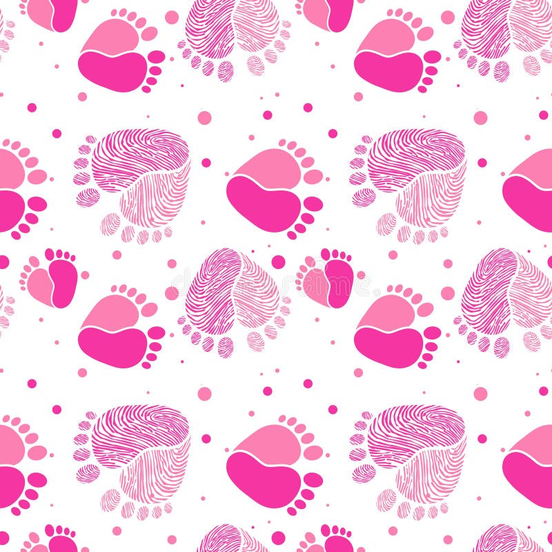 Seamless Vector Pattern with Baby Feet Stock Vector - Illustration of ...