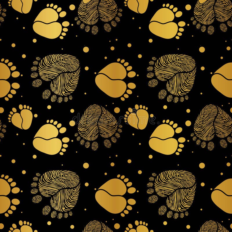 Seamless Vector Pattern with Baby Feet Stock Vector - Illustration of ...