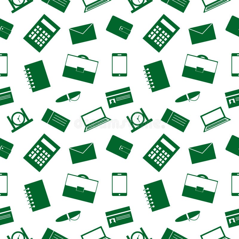 Seamless Vector Pattern, Background with Elements of Business Stock ...