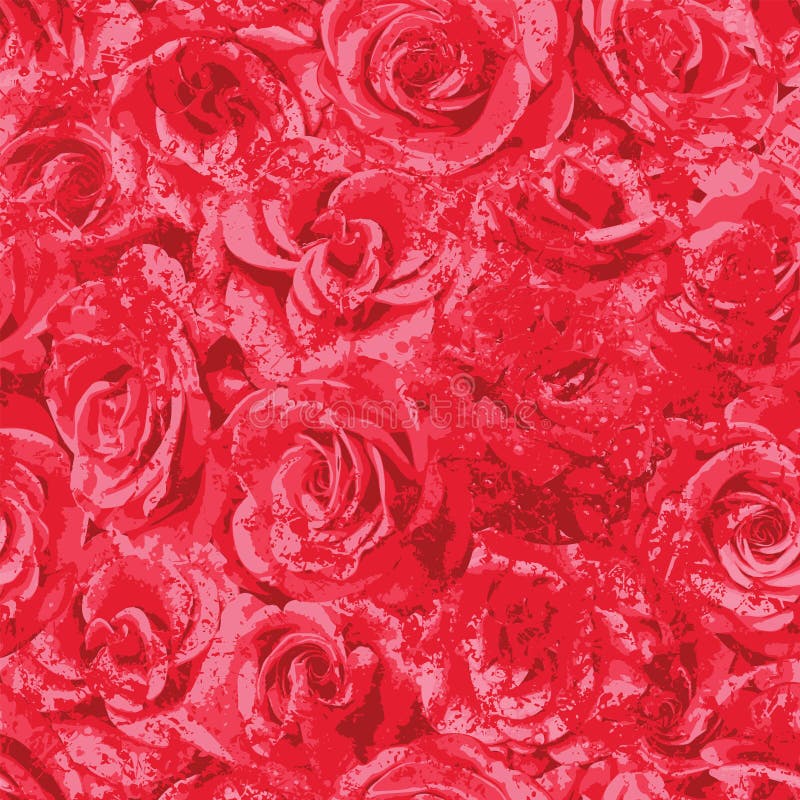 Seamless Vector Pattern Background with Flowers Roses Stock Vector ...