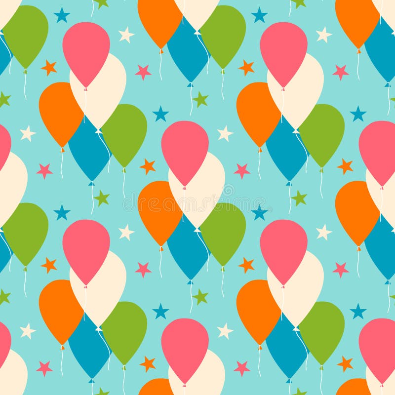 Seamless Vector Pattern with Balloons. Stock Vector - Illustration of ...