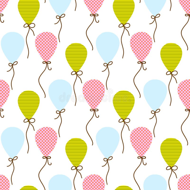 Seamless Vector Pattern with Balloons Stock Vector - Illustration of ...