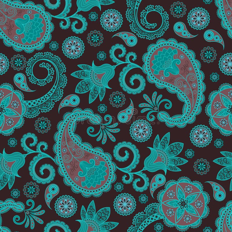 Seamless Vector Pattern Based on Traditional Oriental Elements Paisley ...