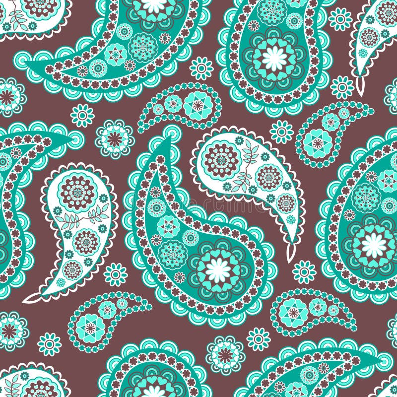 Seamless Vector Pattern, Based on Traditional Oriental Paisley Elements ...