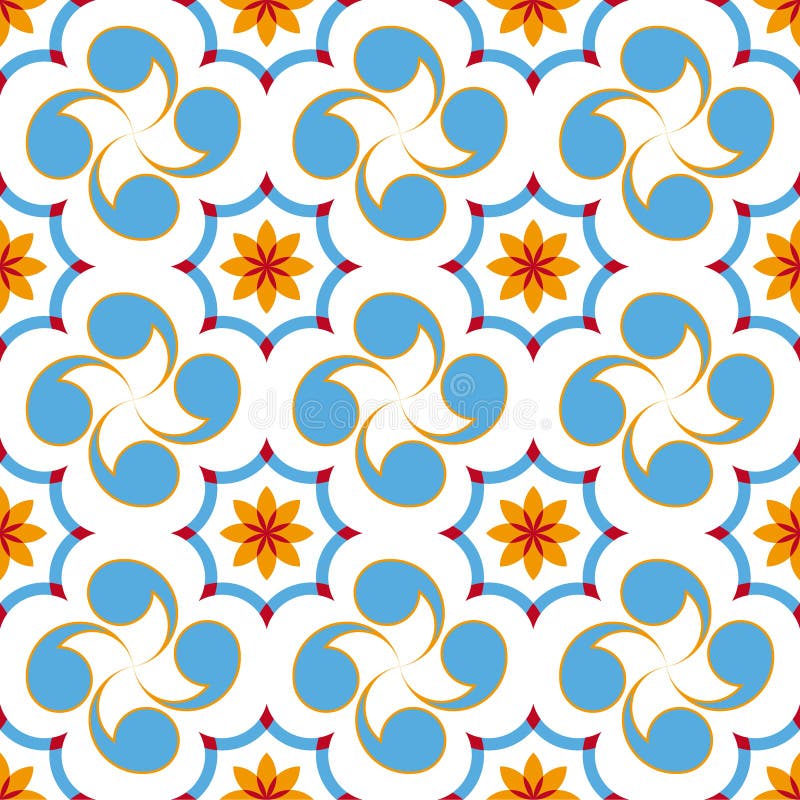 Seamless Vector Pattern with Basque Cross Lauburu. Spanish Style ...
