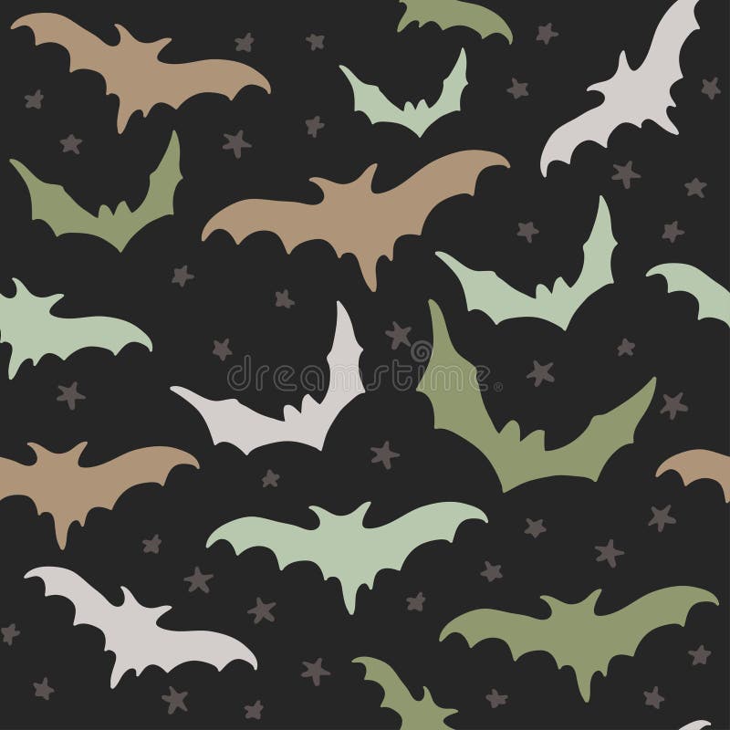 Seamless Vector Pattern with Bats. Stock Vector - Illustration of ...