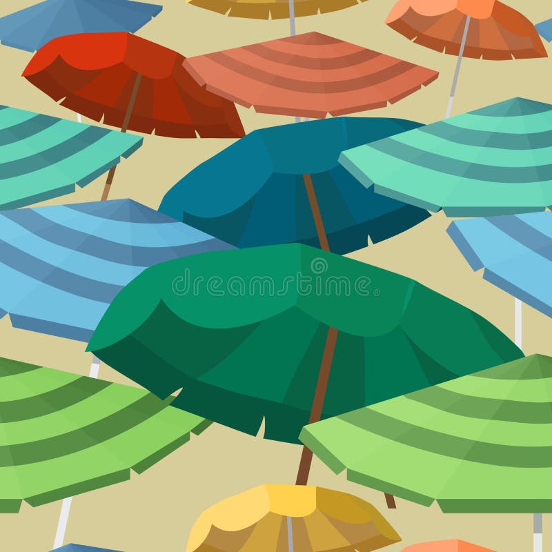 Seamless Vector Pattern with Beach Umbrellas. Stock Vector ...