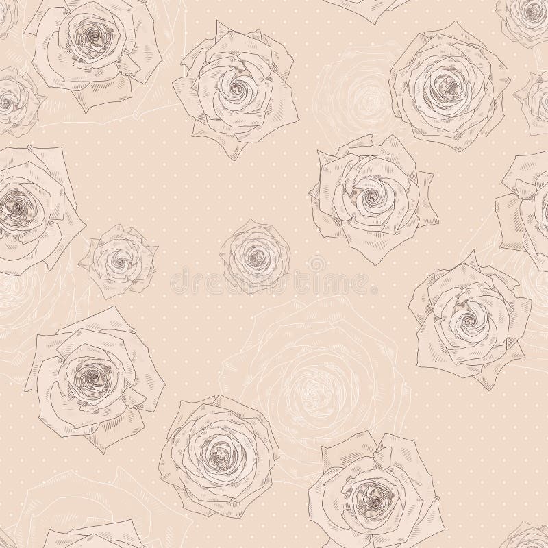 Seamless Vector Pattern with Beautiful Roses Stock Vector ...