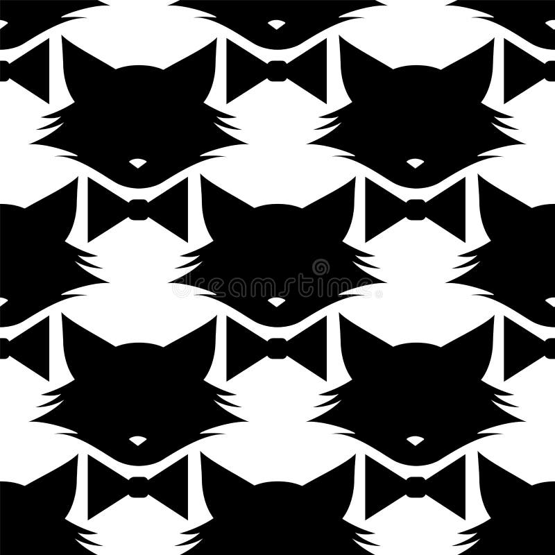 Cat with bow pattern stock vector. Illustration of isolated - 118959149