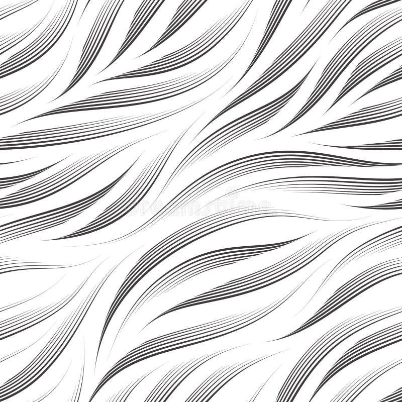 Seamless Vector Pattern of Black Graceful Lines Drawn with a Pen ...