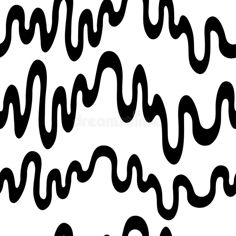 Seamless Vector Pattern. Black Hand Drawn Horizontal Wavy Lines on the ... Seamless Vector Pattern. Black Hand Drawn Horizontal Wavy Lines on the ...