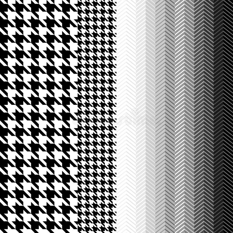 Checkered Hounds Tooth and Chevron Print Stock Vector - Illustration of ...