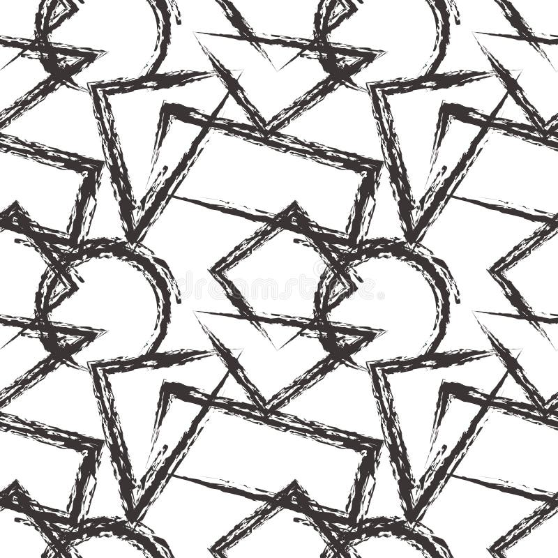 Seamless Vector Pattern. Black and White Geometrical Background with ...