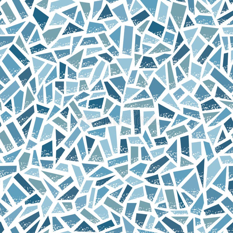 Seamless Vector Pattern. Blue Clay Broken Mosaic, Tiles. Stock Vector ...