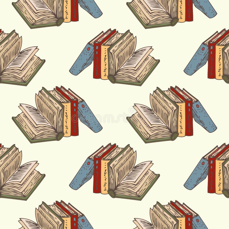 Books Seamless Pattern stock illustration. Illustration of education ...