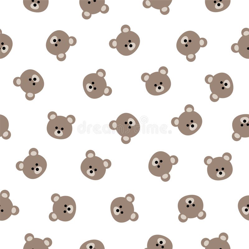 Seamless Vector Pattern - Brown Bears Stock Vector - Illustration of ...