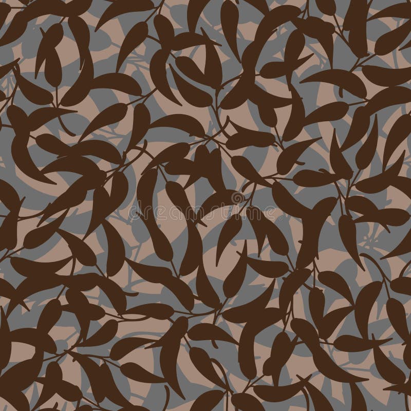 Seamless Vector Pattern with Brown Leaves Stock Vector - Illustration ...
