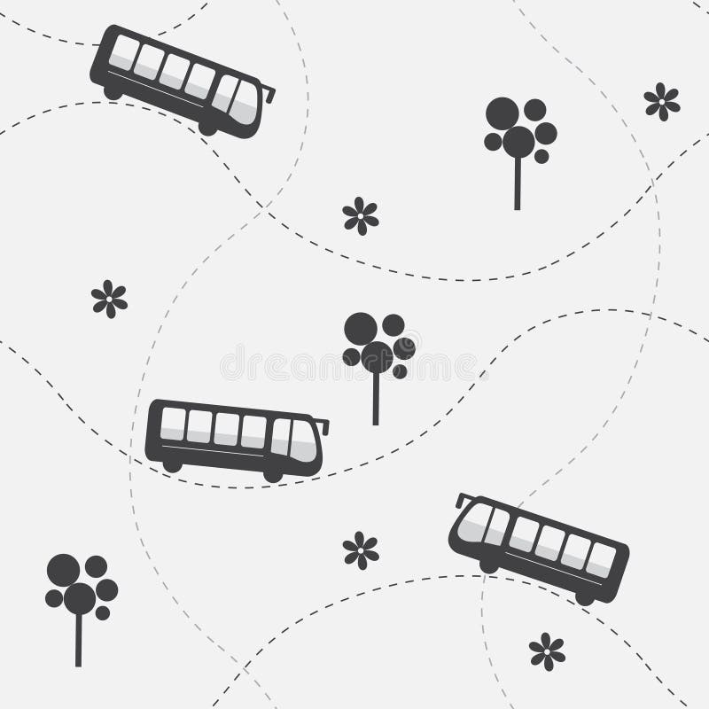 Seamless Vector Pattern with Bus Stock Vector - Illustration of ...
