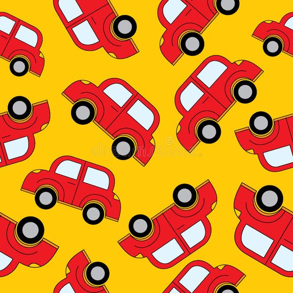 Seamless Vector Pattern with Cars and Traffic Sign Stock Vector ...