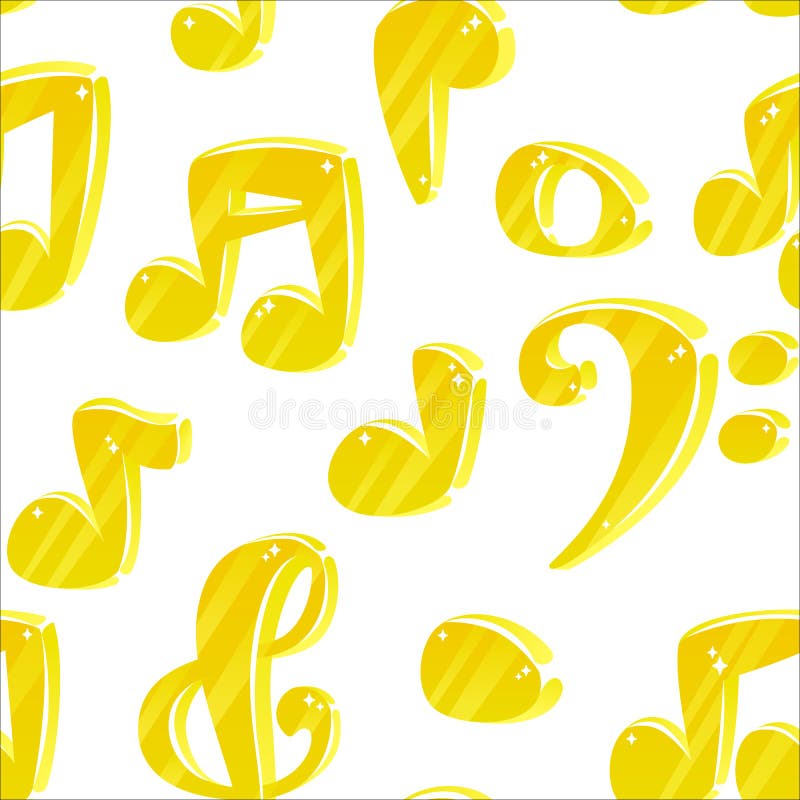 Music Notes Seamless Vector Pattern. Stock Vector - Illustration of ...
