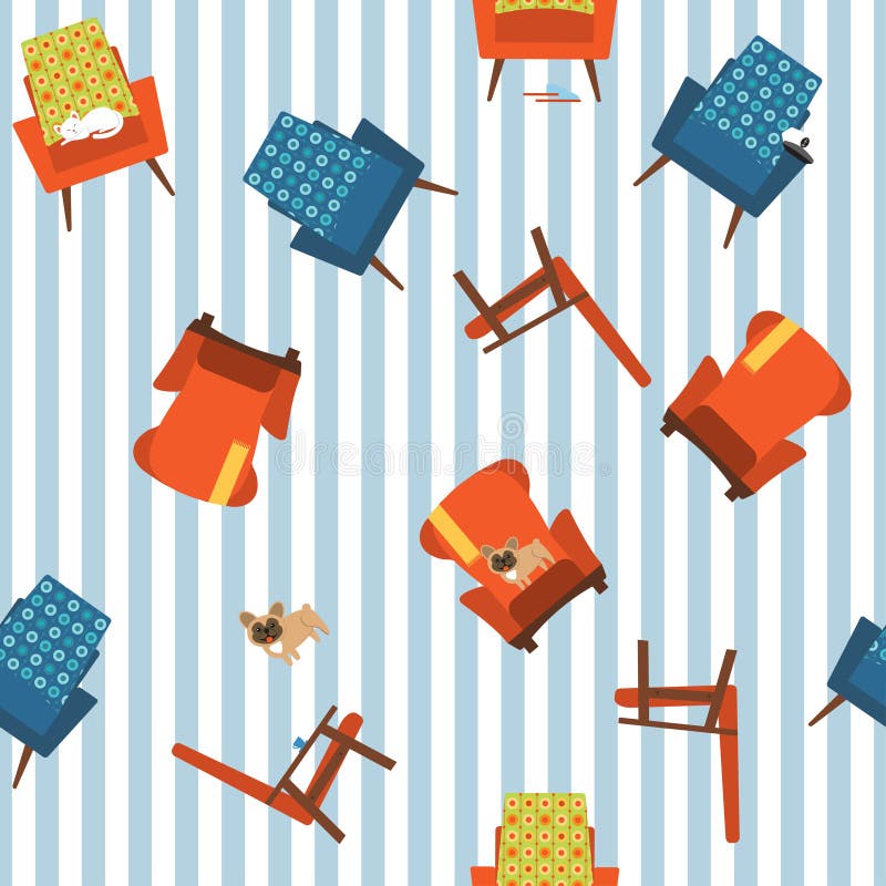 Seamless Vector Pattern Chairs.Simple Seamless Pattern of Different ...