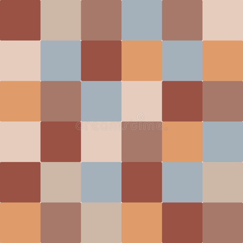 Seamless Vector Pattern with Checkers in Muted Warm Colors, Trendy ...