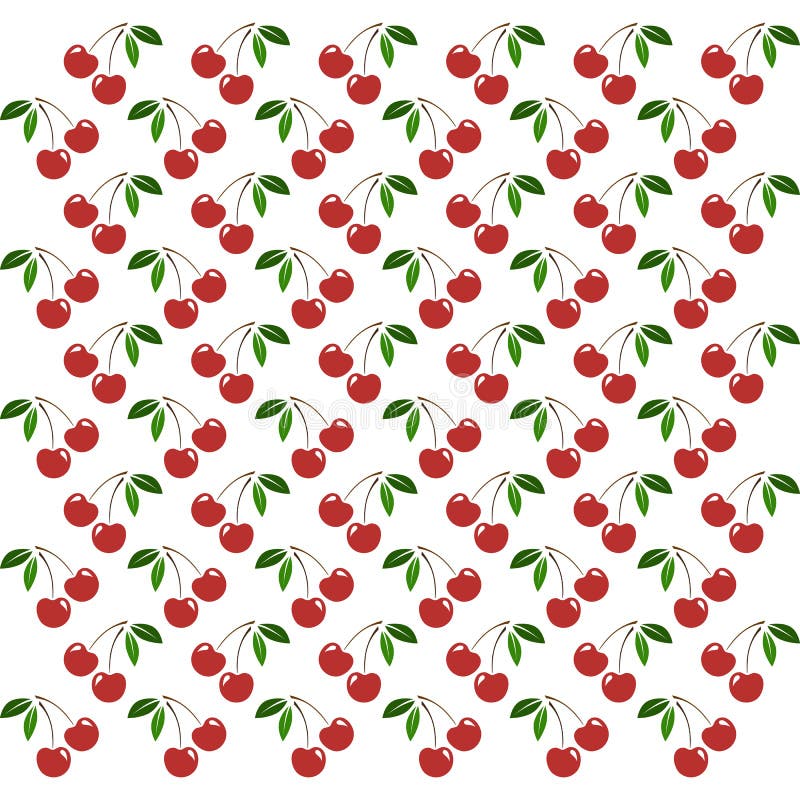 Seamless Vector Pattern With Cherry Stock Vector Illustration Of