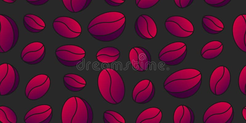 Seamless Vector Pattern with Coffee Beans, Gradient Colours Brown and ...